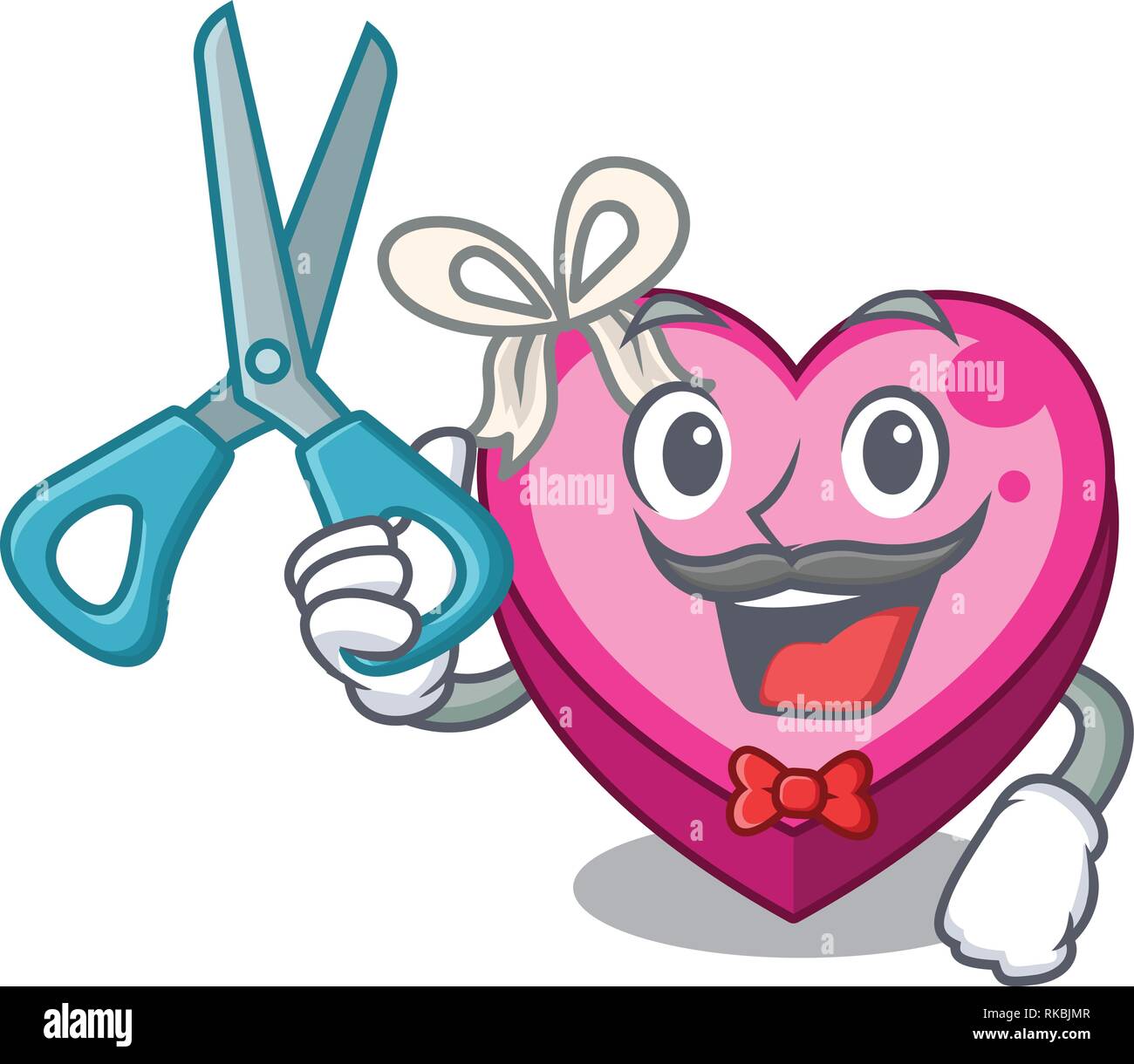 Barber box heart in shape of mascot vector illustration Stock Vector ...