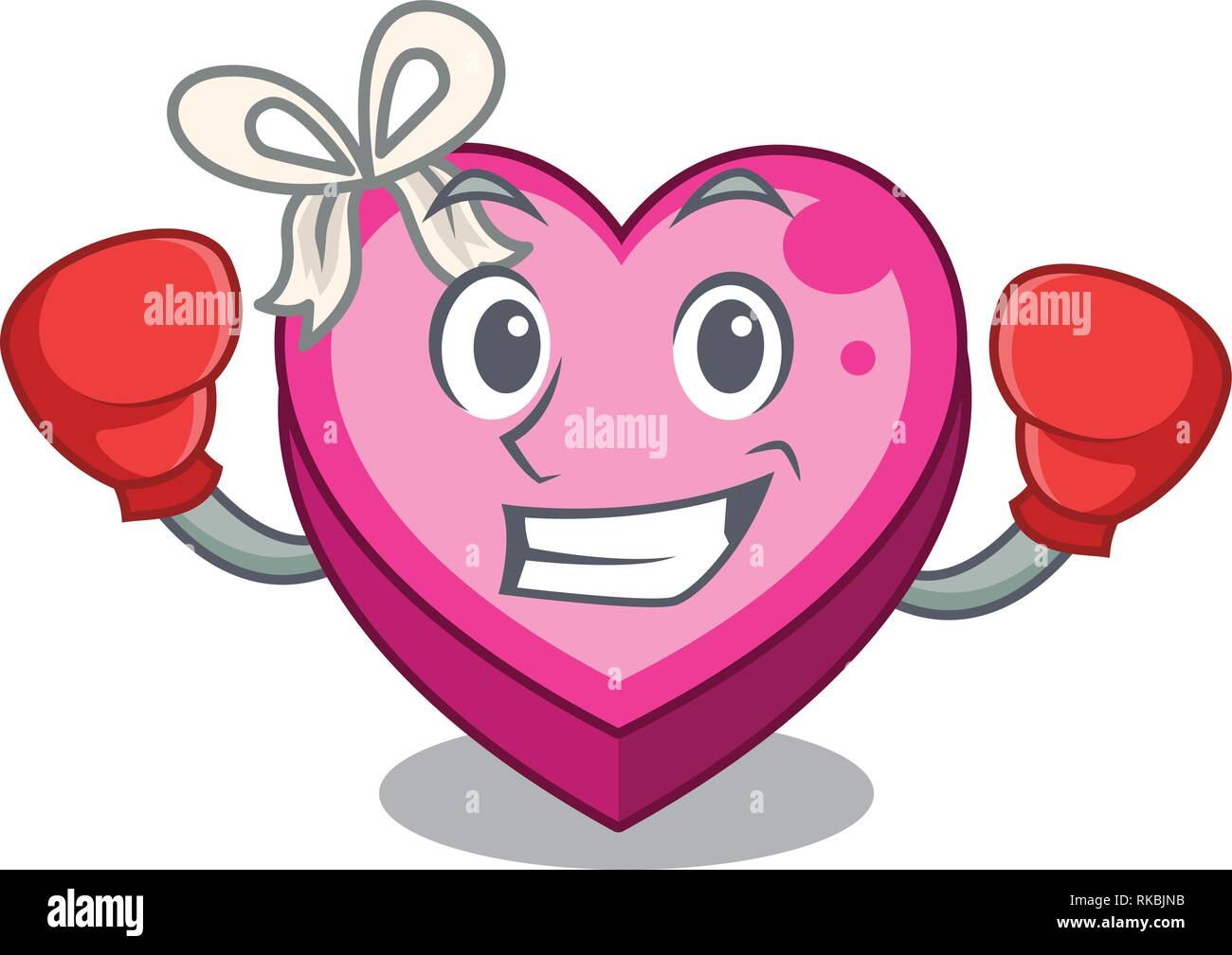 Boxing box heart in shape of mascot vector illustration Stock Vector ...