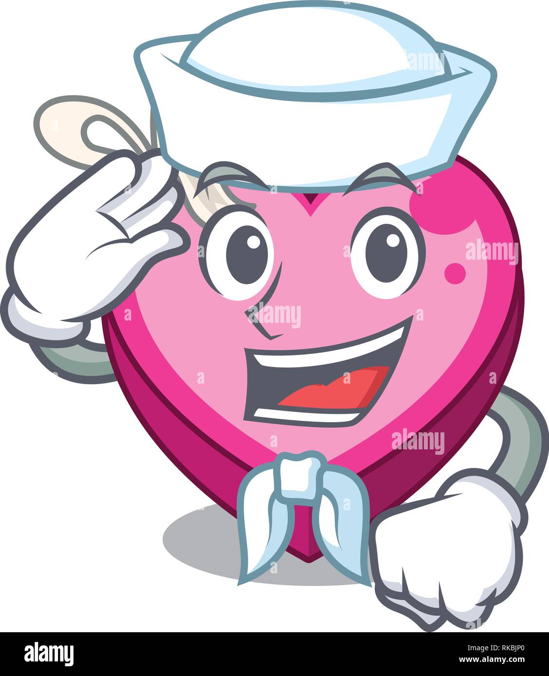 Sailor box heart in shape of mascot vector illustration Stock Vector ...