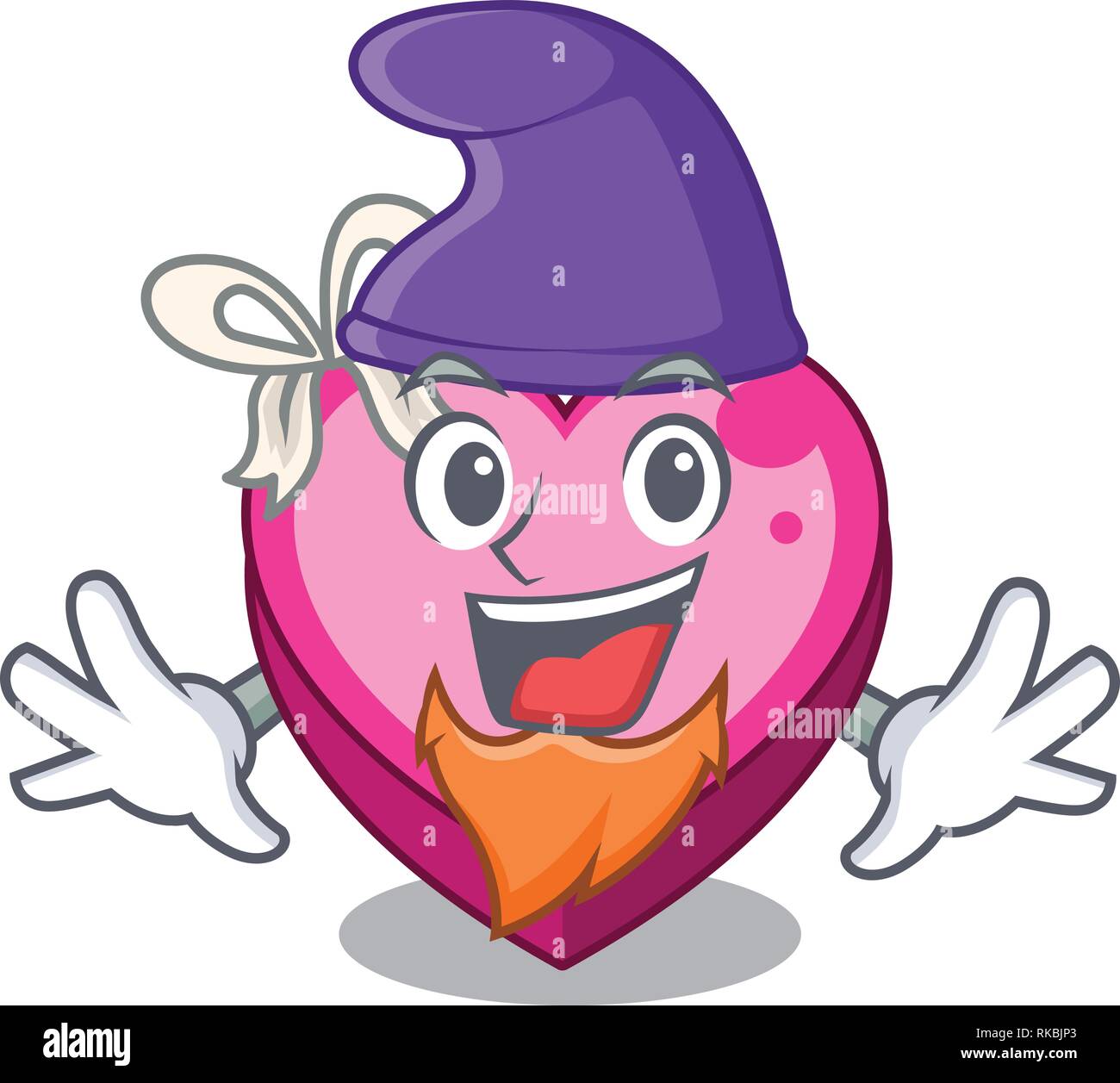 Elf box heart in shape of mascot vector illustration Stock Vector Image ...