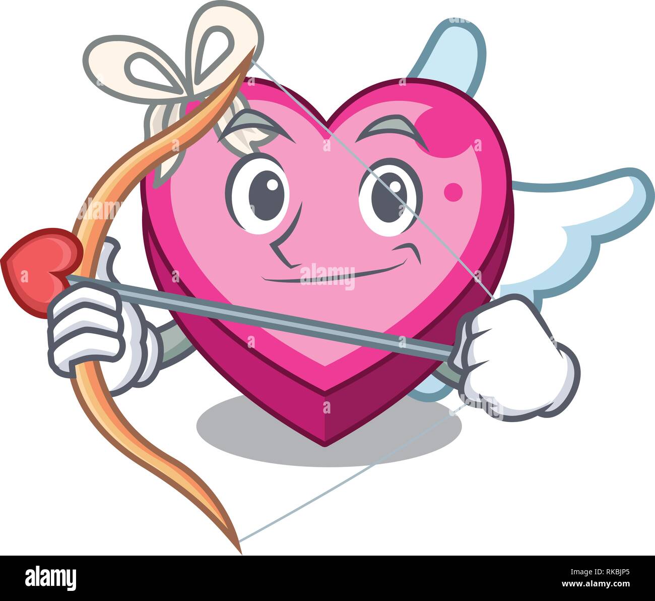 Cupid box heart in shape of mascot vector illustration Stock Vector ...
