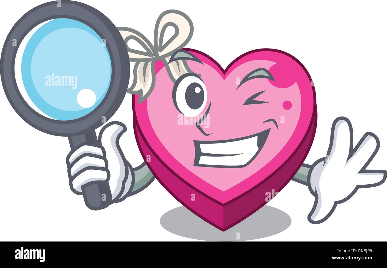 Detective Heart box isolated in the character vector illustration Stock ...
