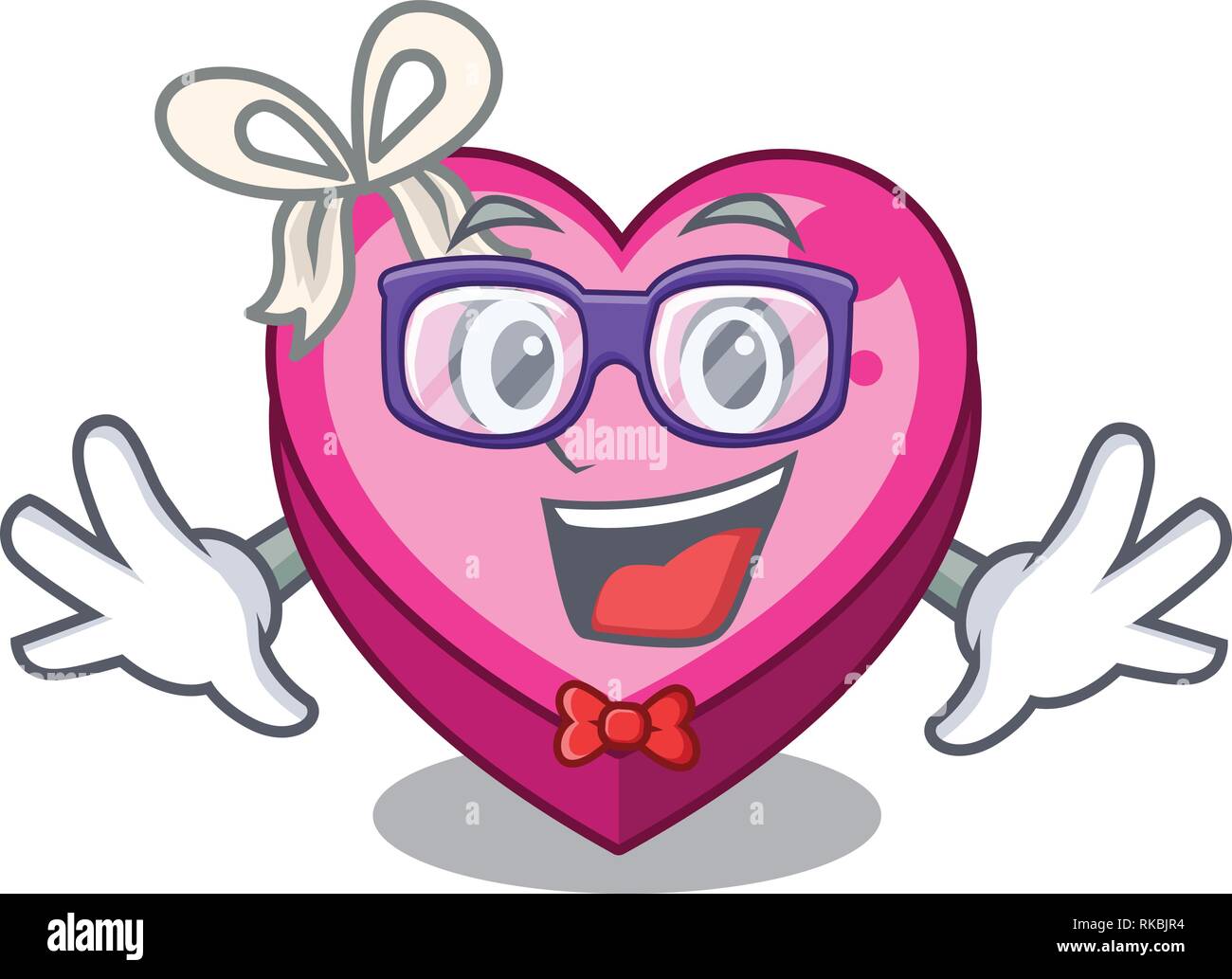 Geek Heart box isolated in the character vector illustration Stock ...