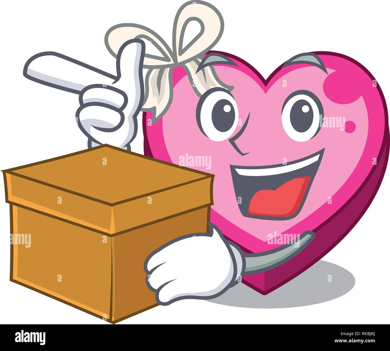 With box Heart box isolated in the character vector illustration Stock ...
