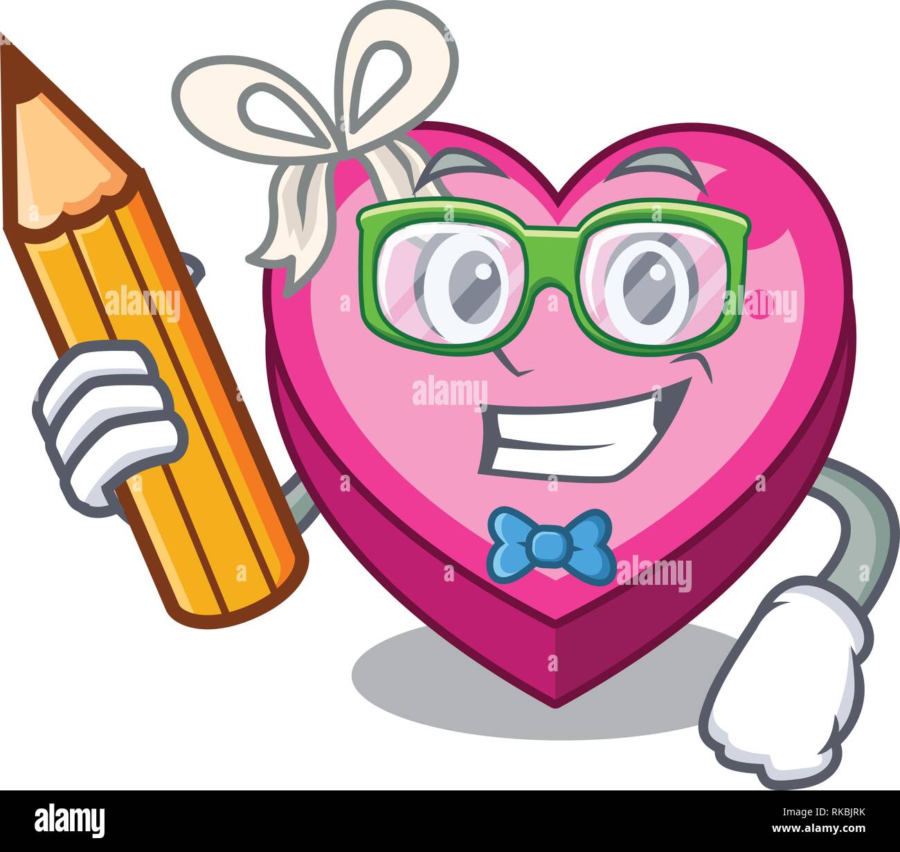Student Heart box isolated in the character vector illustration Stock ...