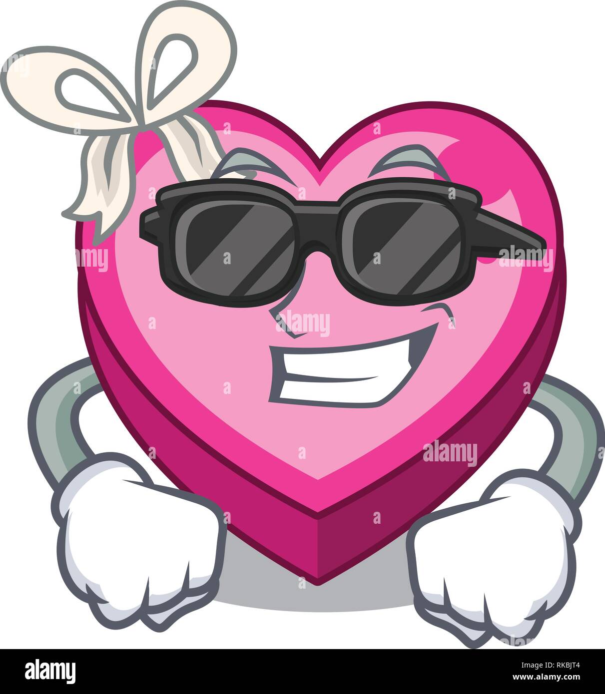 Super cool Heart box isolated in the character vector illustration ...