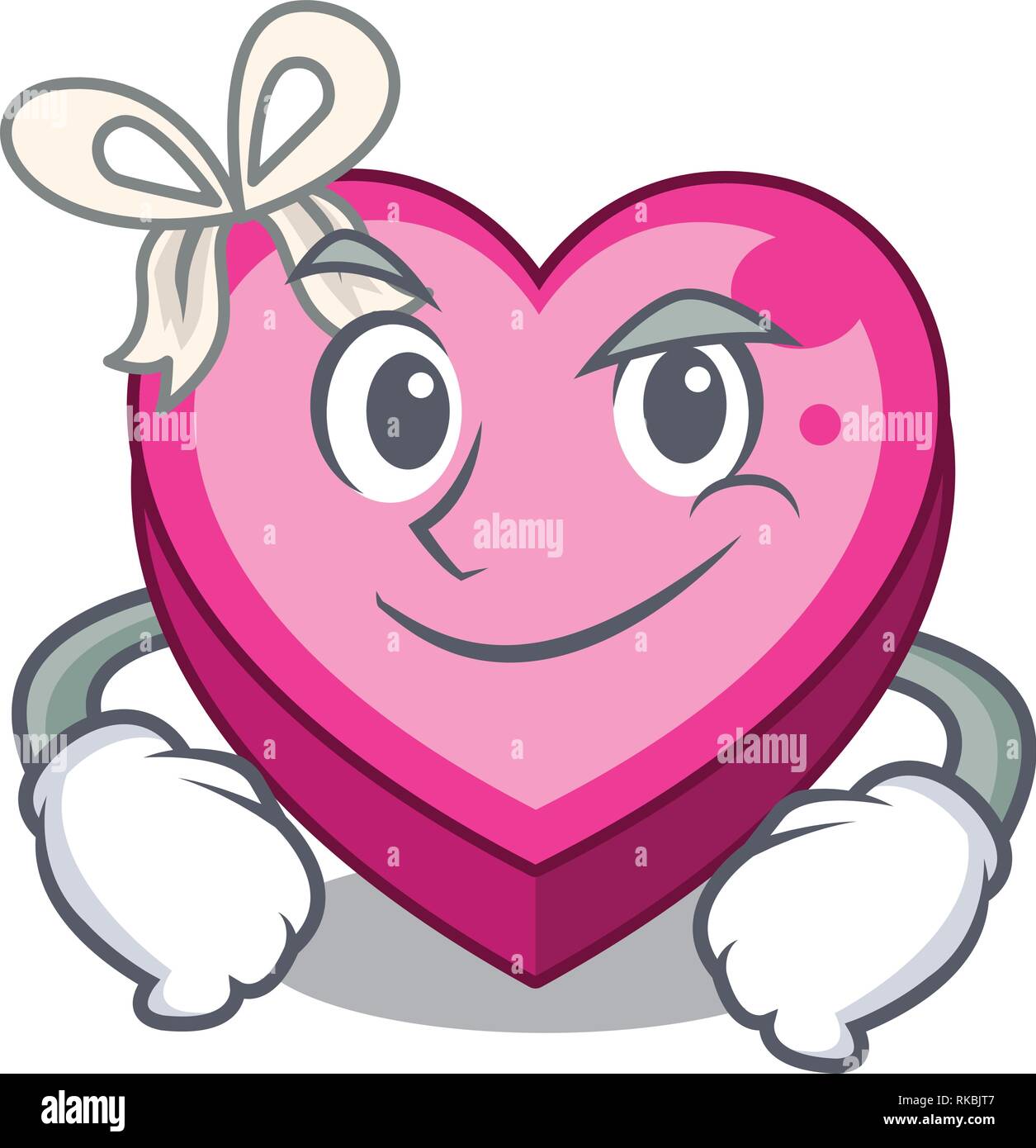 Smirking Heart box isolated in the character vector illustration Stock ...