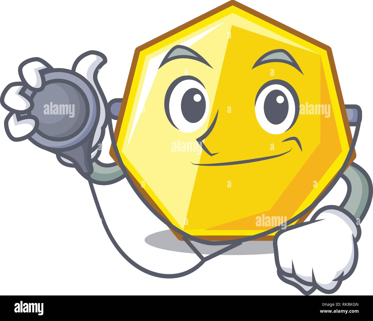 Doctor heptagon in the a cartoon shape vector illustration Stock Vector ...