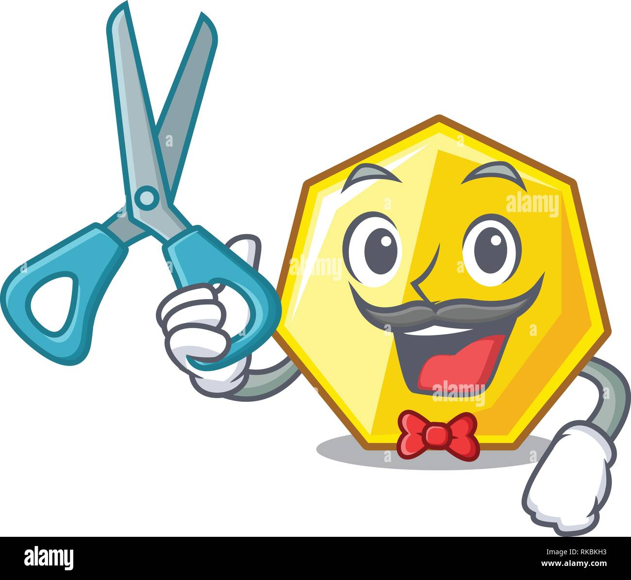 Barber heptagon in the a cartoon shape vector illustration Stock Vector ...