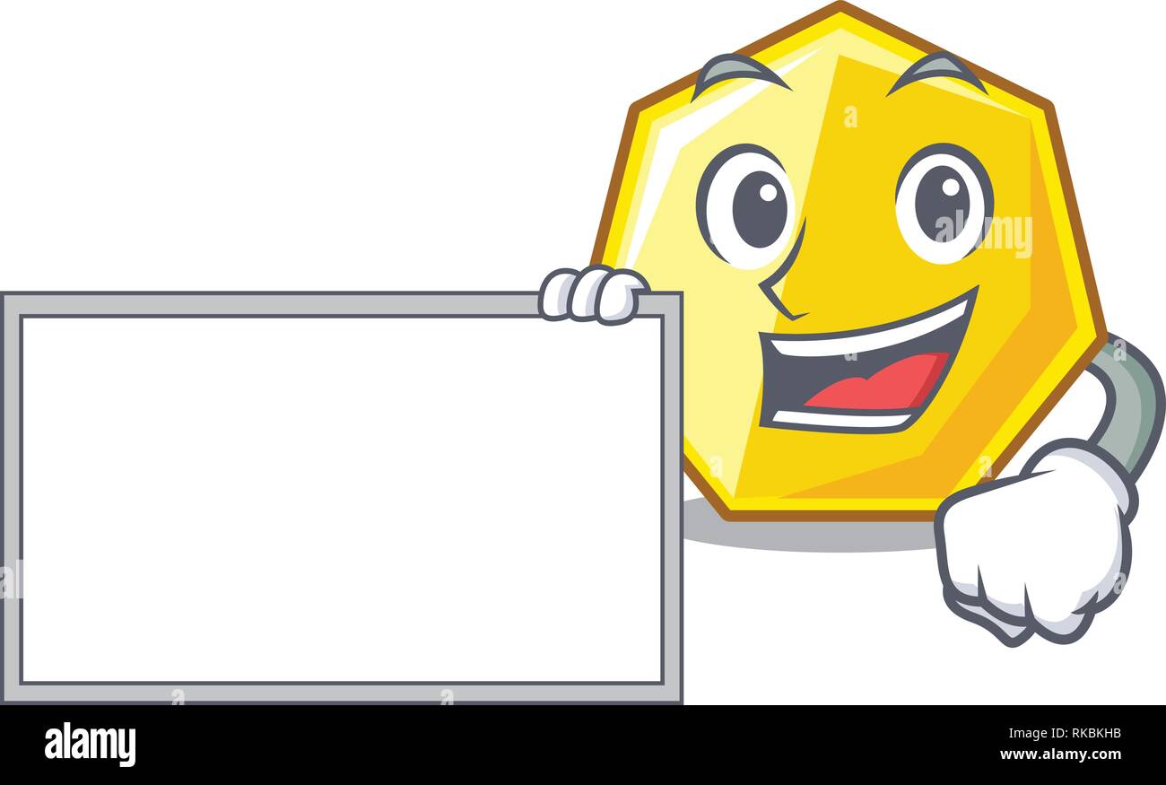 With board heptagon in the a cartoon shape vector illustration Stock ...