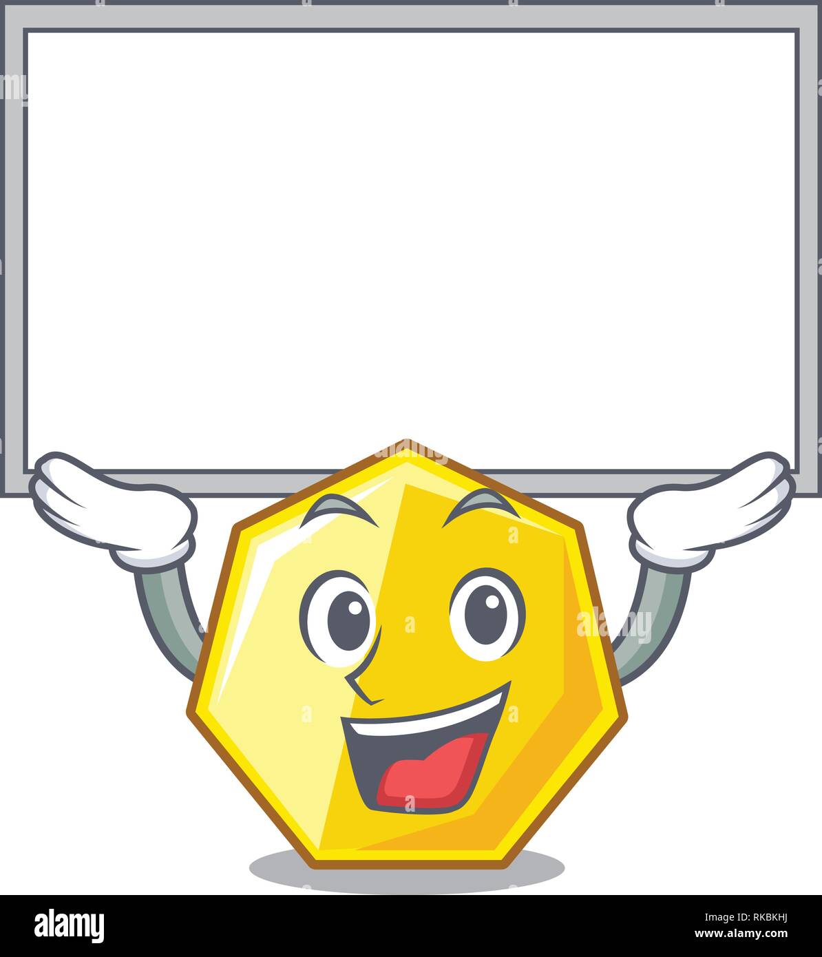Up board heptagon in the a cartoon shape vector illustration Stock ...