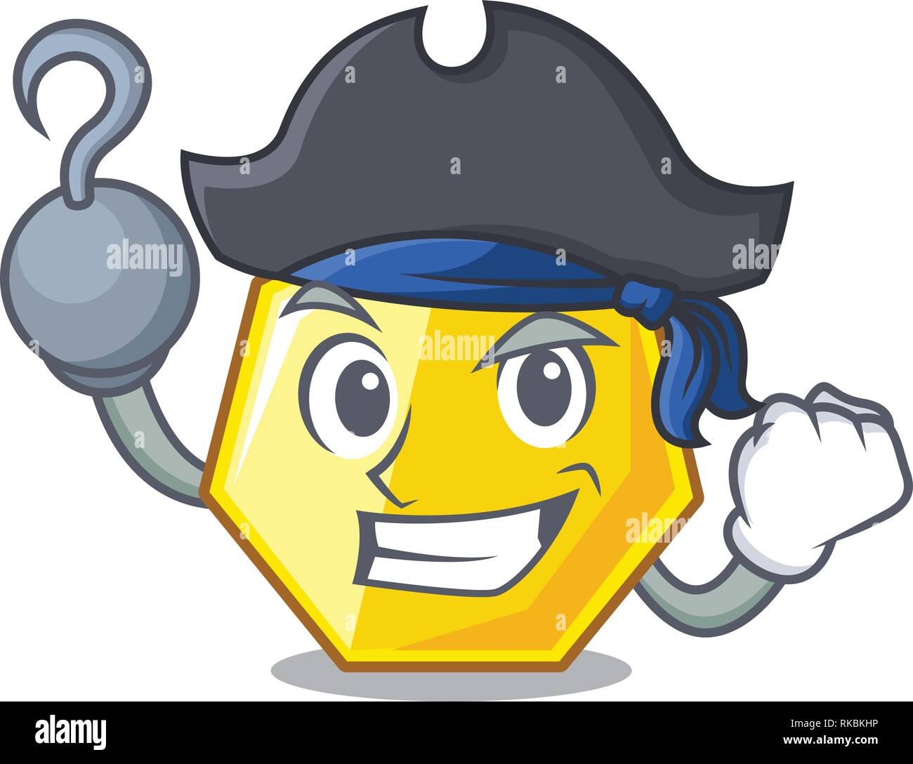 Pirate heptagon in the a cartoon shape vector illustration Stock Vector ...