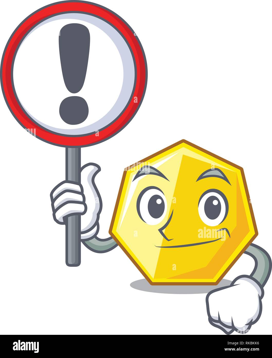 With sign heptagon in the a cartoon shape vector illustration Stock ...