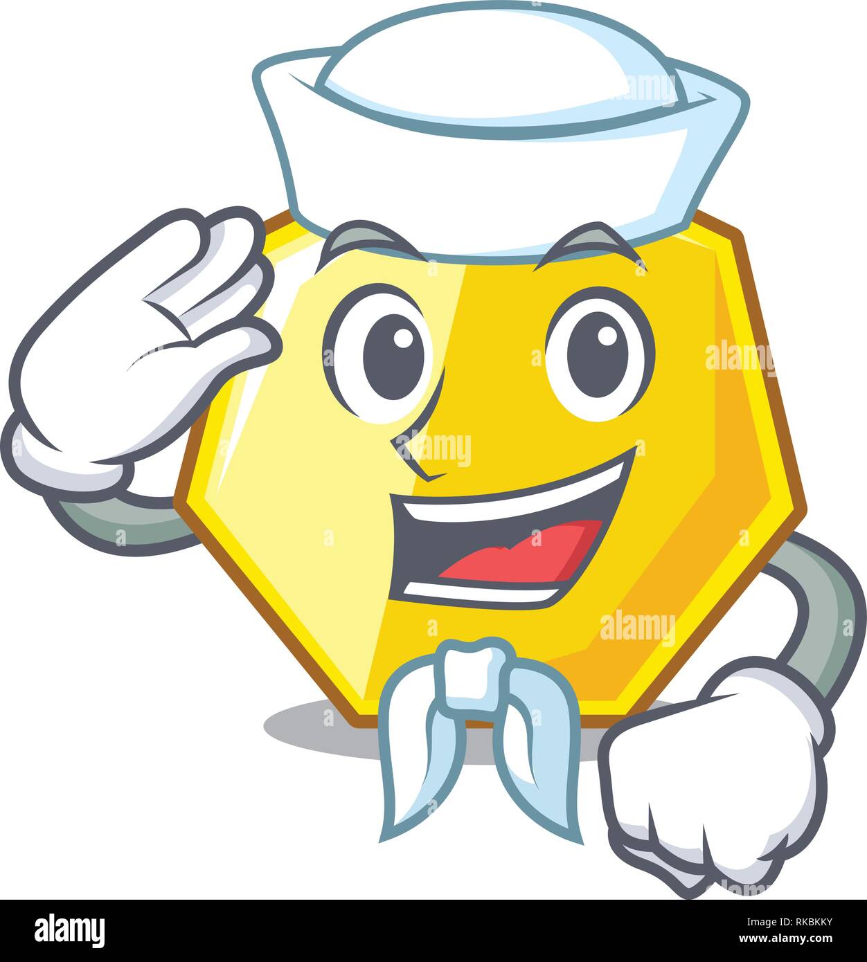 Sailor heptagon in the a cartoon shape vector illustration Stock Vector ...