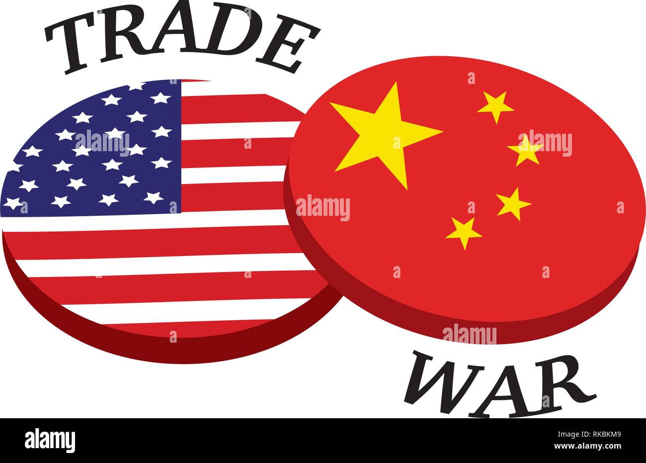 Abstract trade war background with some special objects Stock Vector ...