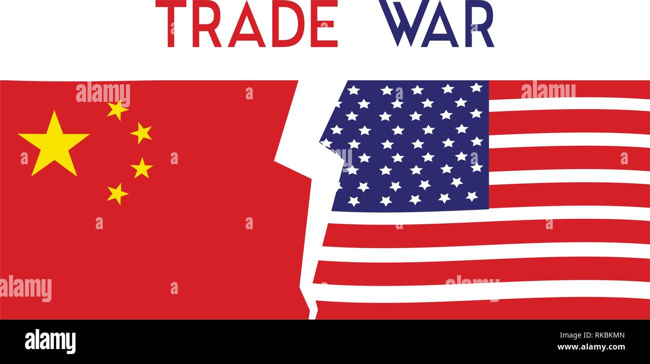 Abstract trade war background with some special objects Stock Vector ...