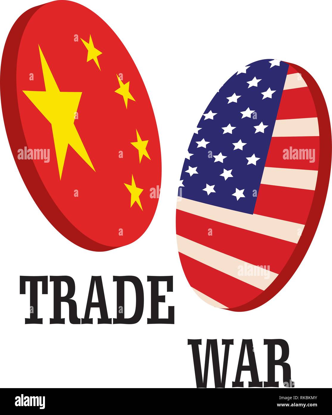 Abstract trade war background with some special objects Stock Vector ...