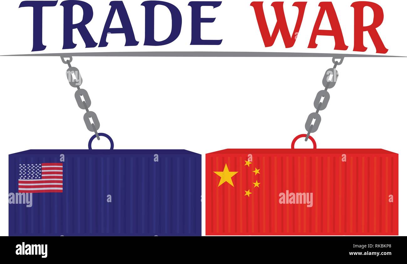 Abstract trade war background with some special objects Stock Vector ...