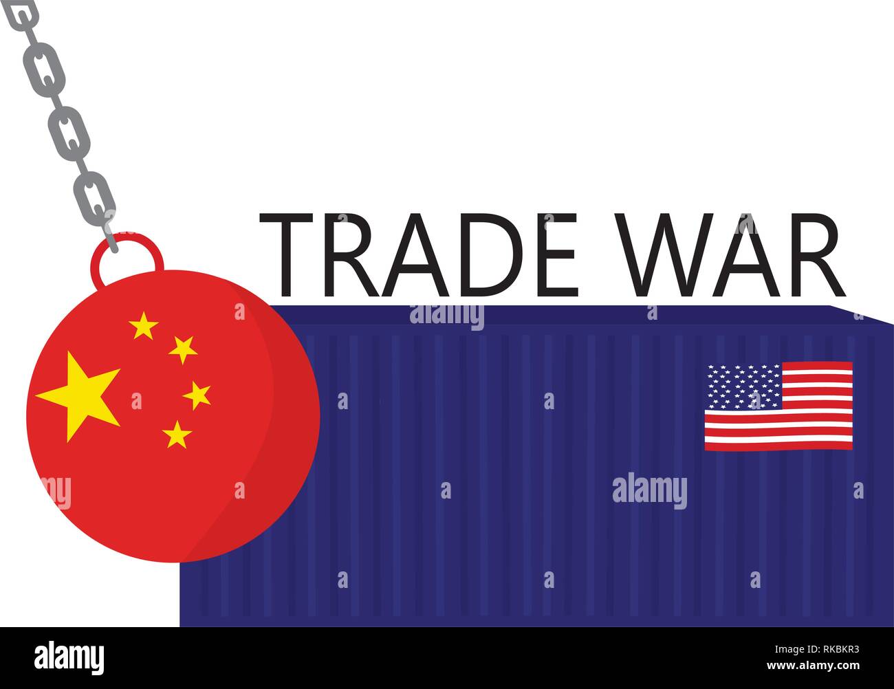 Abstract trade war background with some special objects Stock Vector ...