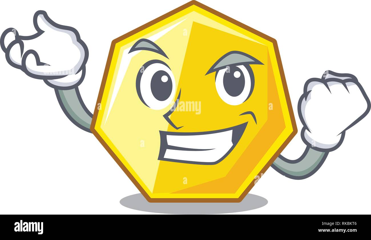 Successful heptagon isolated with in the mascot vector illustration ...