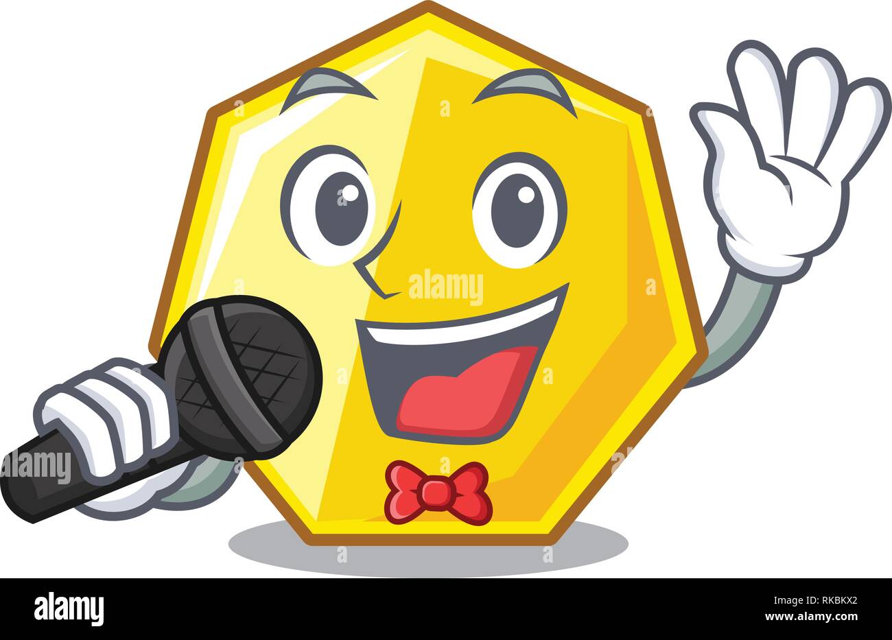 Singing heptagon sticks in the character wall vector illustration Stock ...