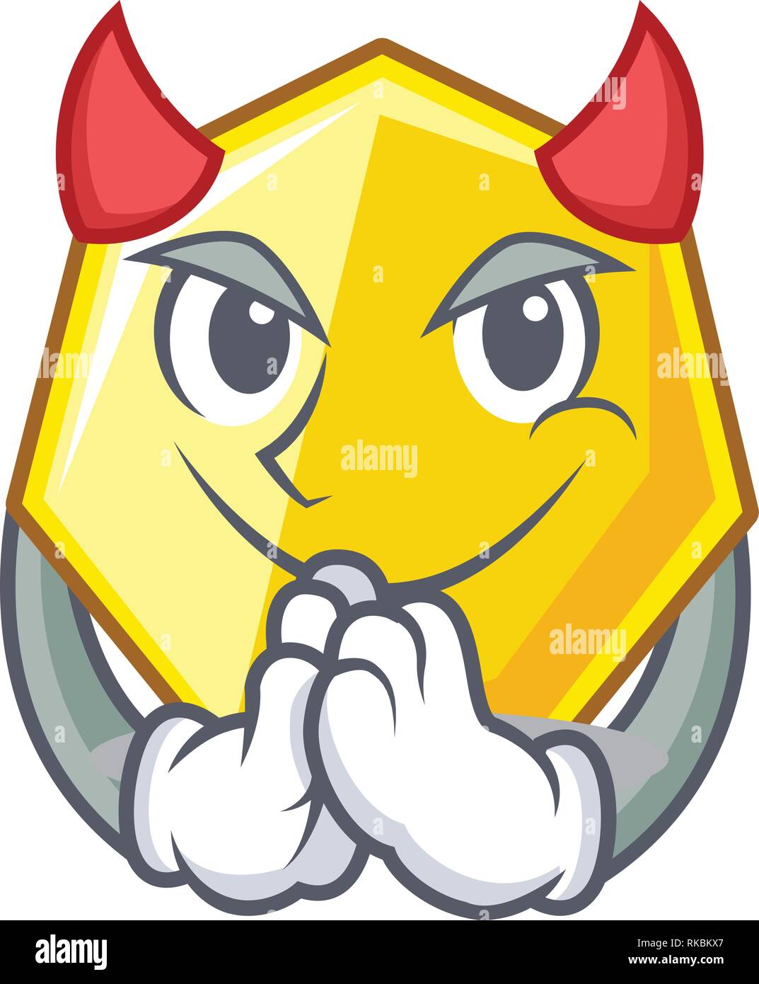 Devil heptagon sticks in the character wall vector illustration Stock ...