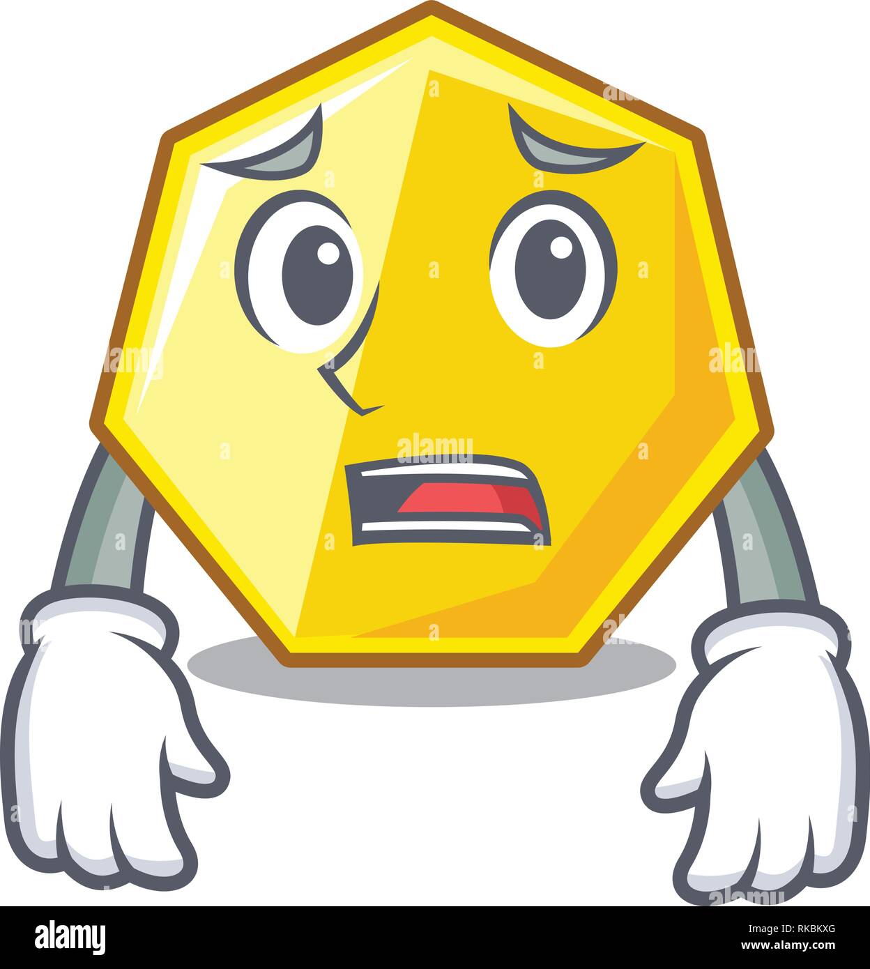 Afraid heptagon sticks in the character wall vector illustration Stock ...