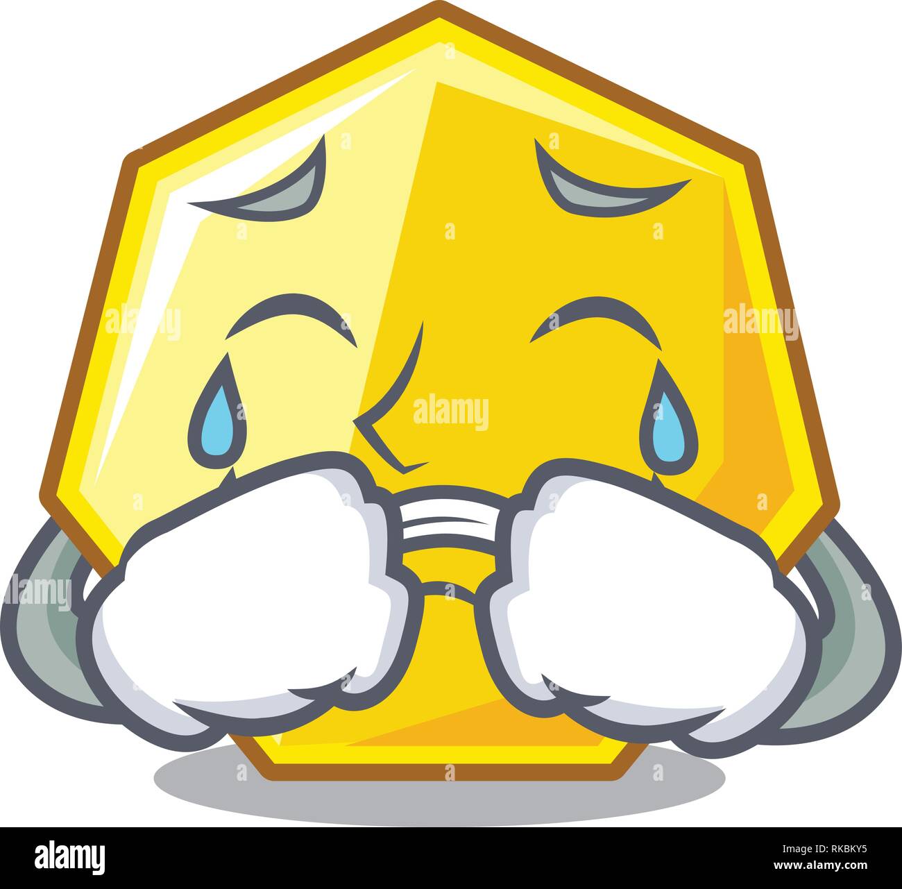 Crying heptagon sticks in the character wall vector illustration Stock ...