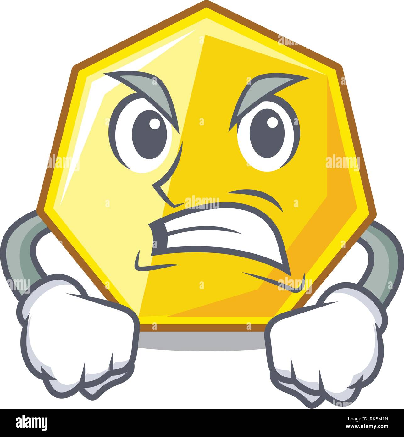 Angry heptagon sticks in the character wall vector illustration Stock ...