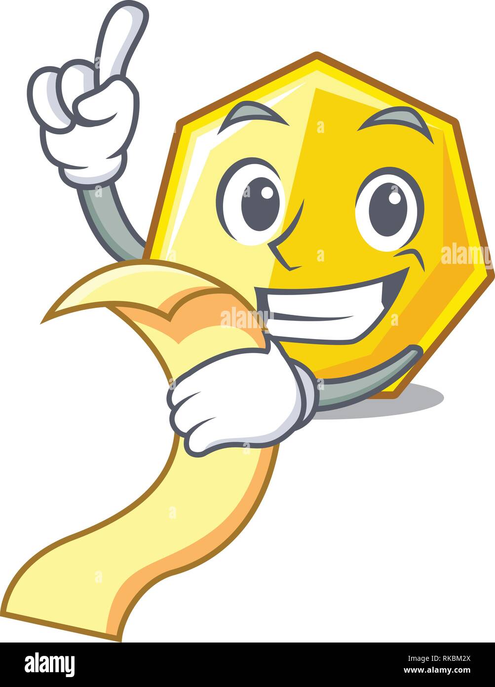 With menu heptagon sticks in the character wall vector illustration ...