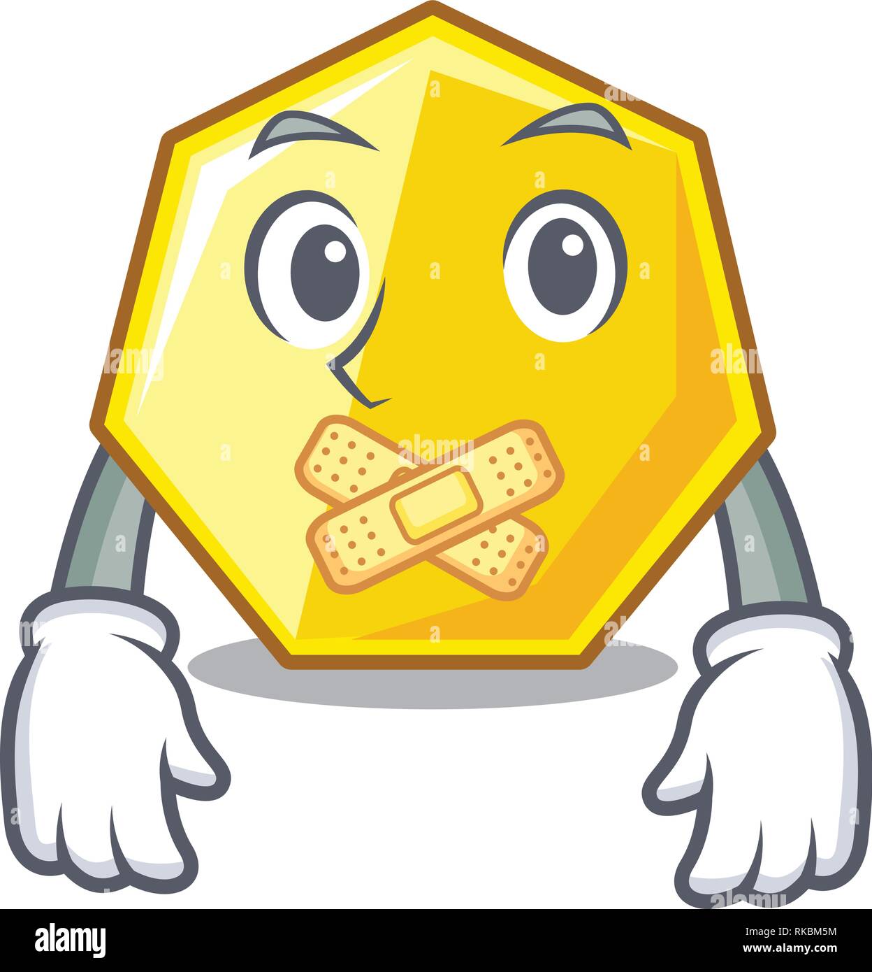 Silent heptagon stick on the cartoon door vector illustration Stock ...