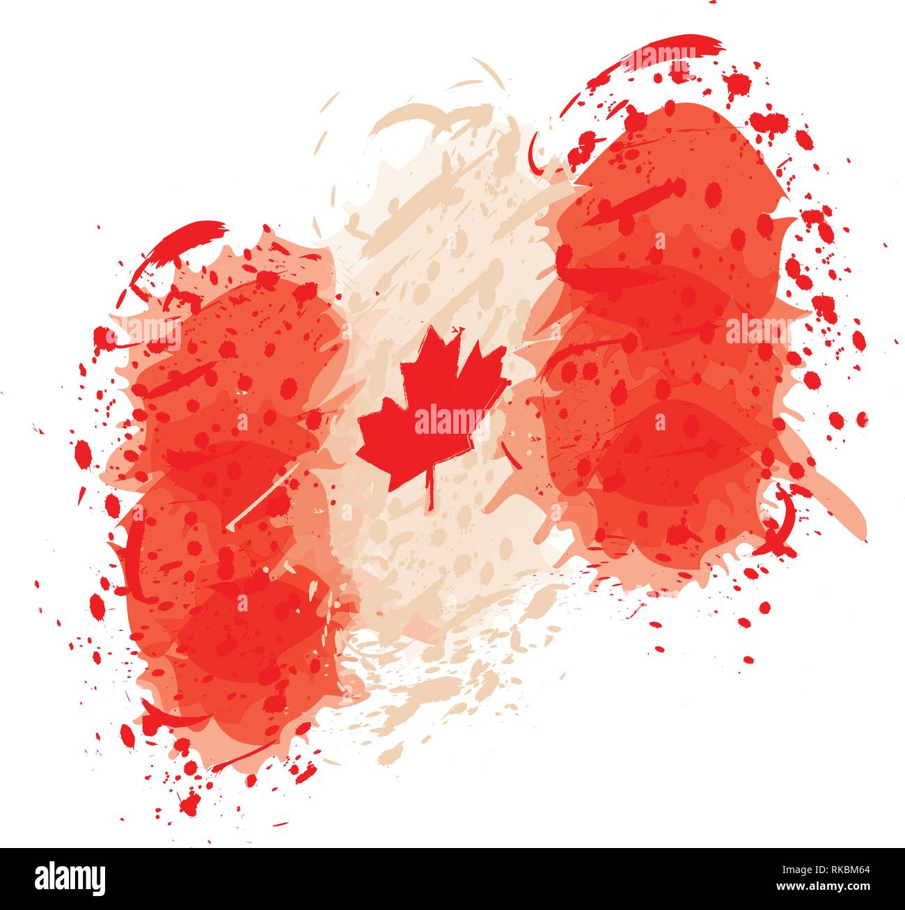 watercolor flag of canada, vector illustration design Stock Vector ...