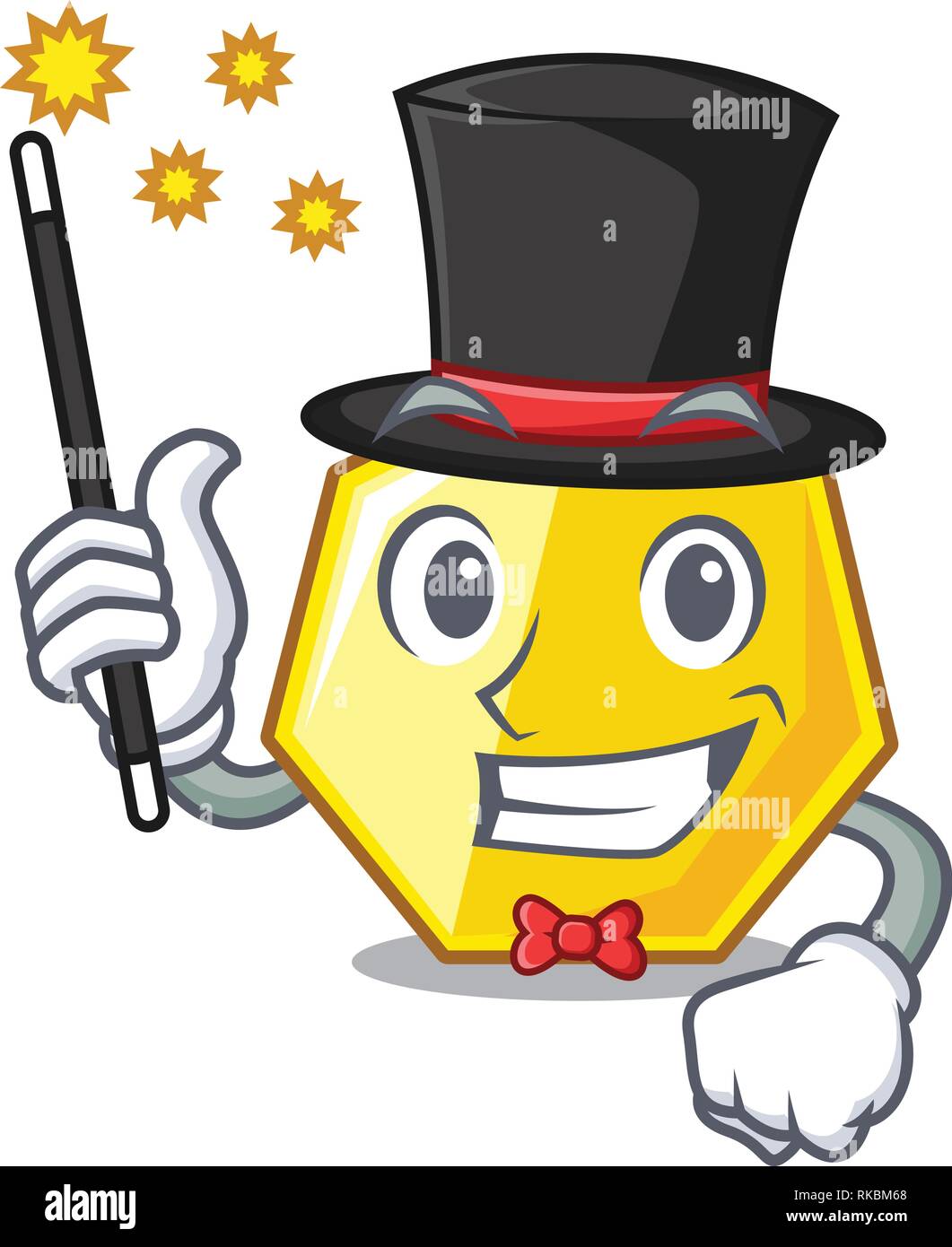 Magician heptagon stick on the cartoon door vector illustration Stock ...