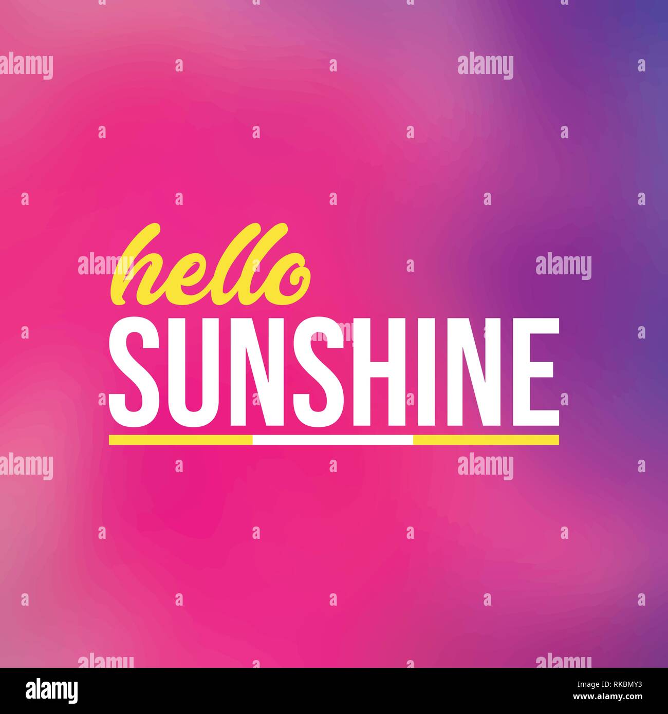 hello sunshine. Life quote with modern background vector illustration ...