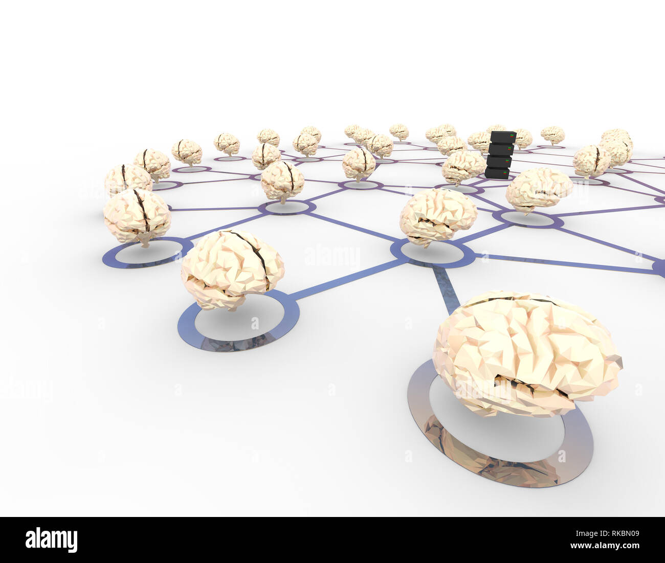 Server network and brain, network intelligent technology Stock Photo ...