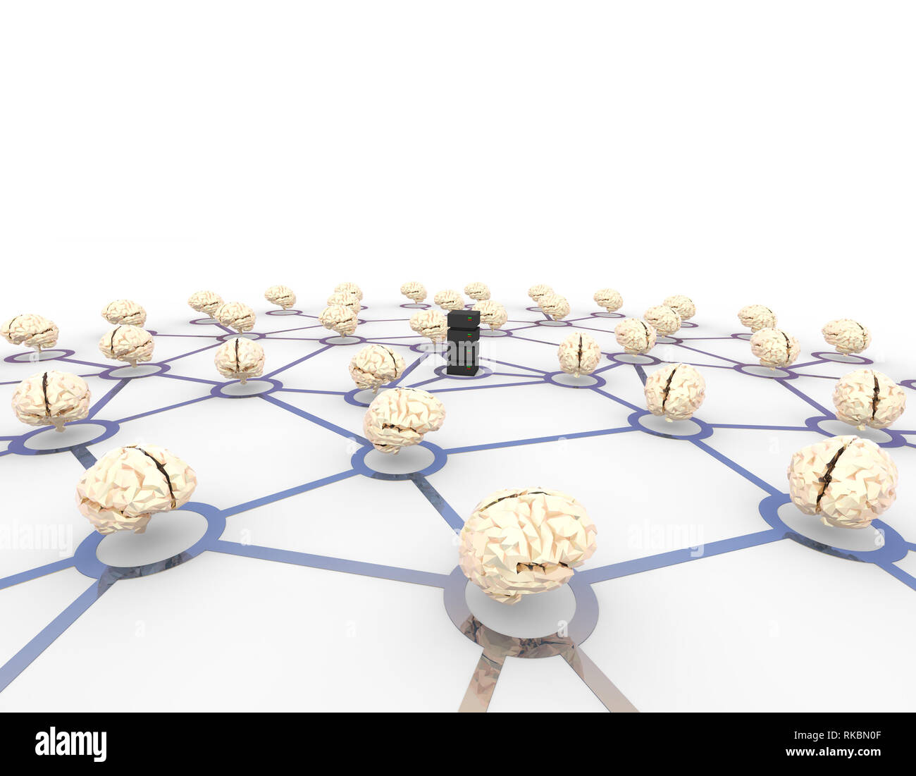 Server network and brain, network intelligent technology Stock Photo ...
