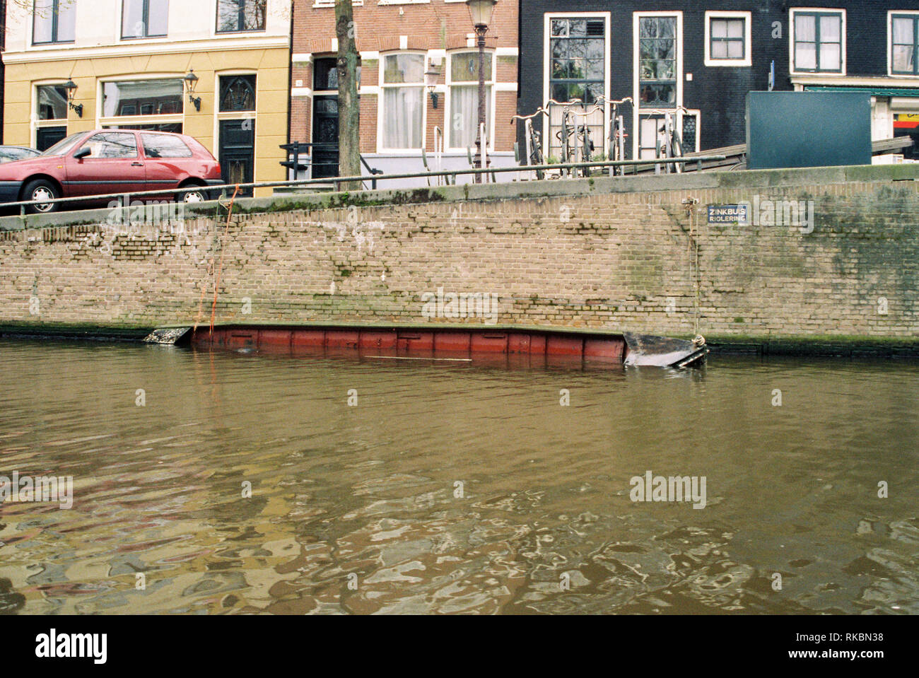 Sunken barge,Amsterdam, The Netherlands, Europe Stock Photo - Alamy