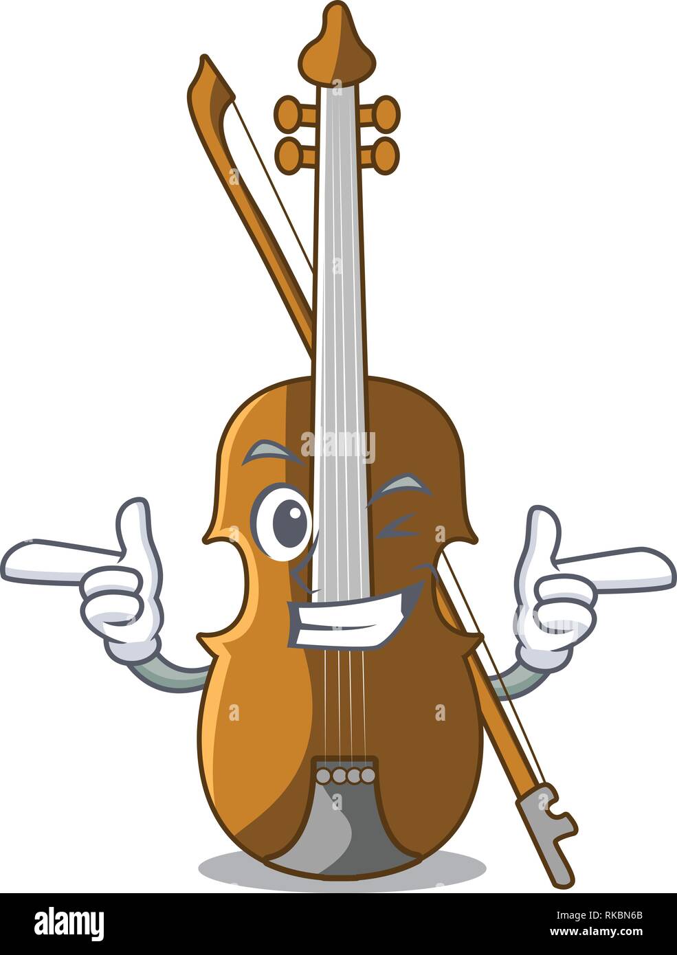 Wink violin in the shape cartoon wood vector illustration Stock Vector ...