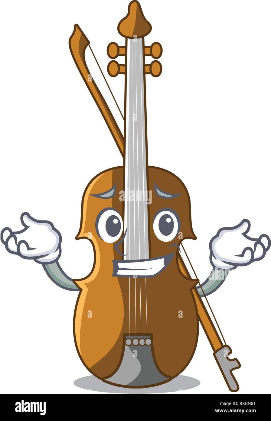 Grinning violin in the shape cartoon wood vector illustration Stock ...
