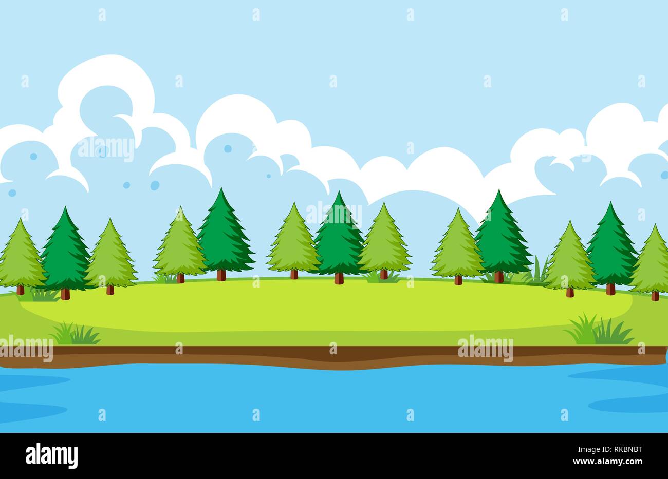 A simple nature landscape illustration Stock Vector Image & Art - Alamy