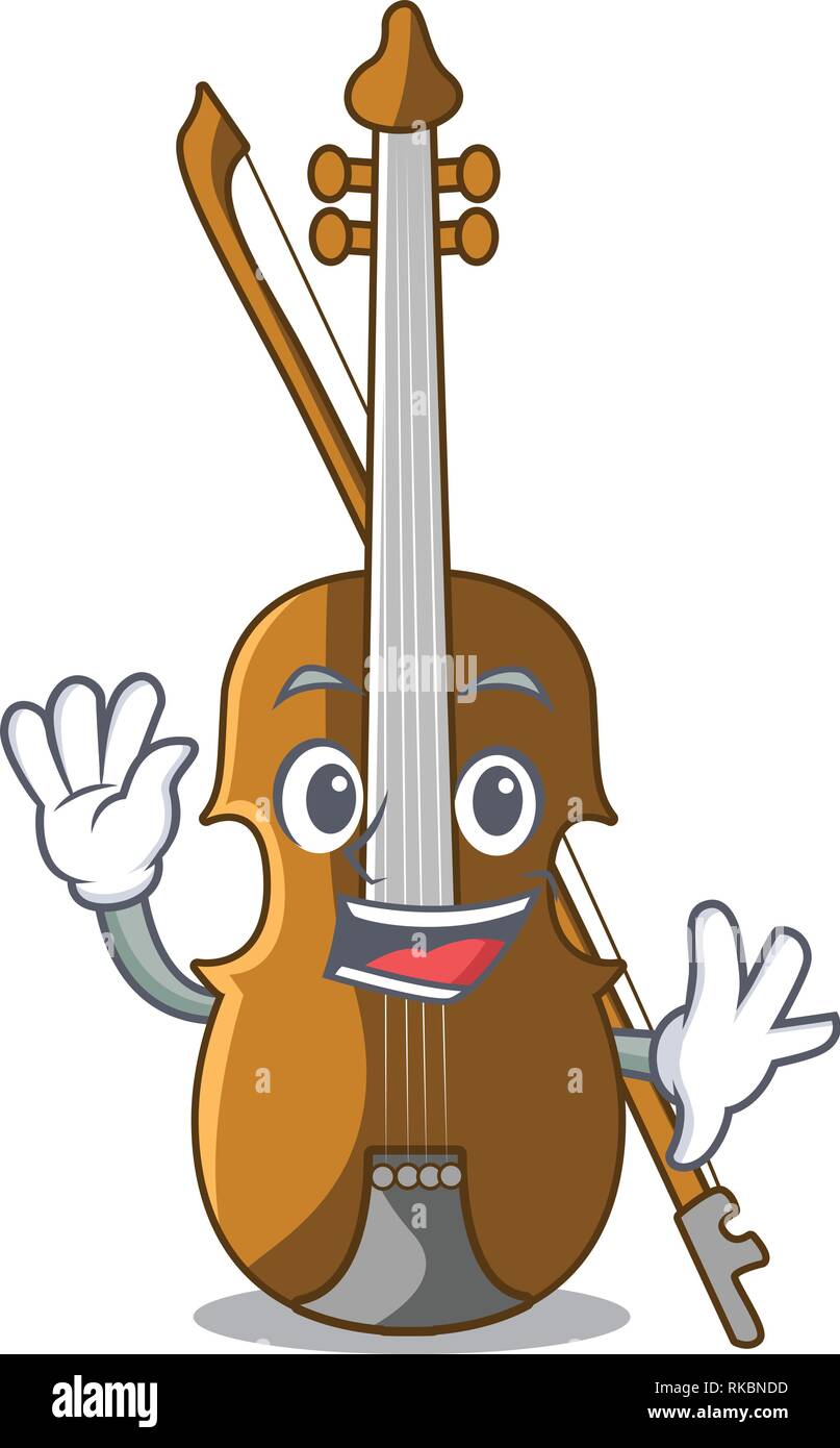 Waving violin in the shape cartoon wood vector illustration Stock ...