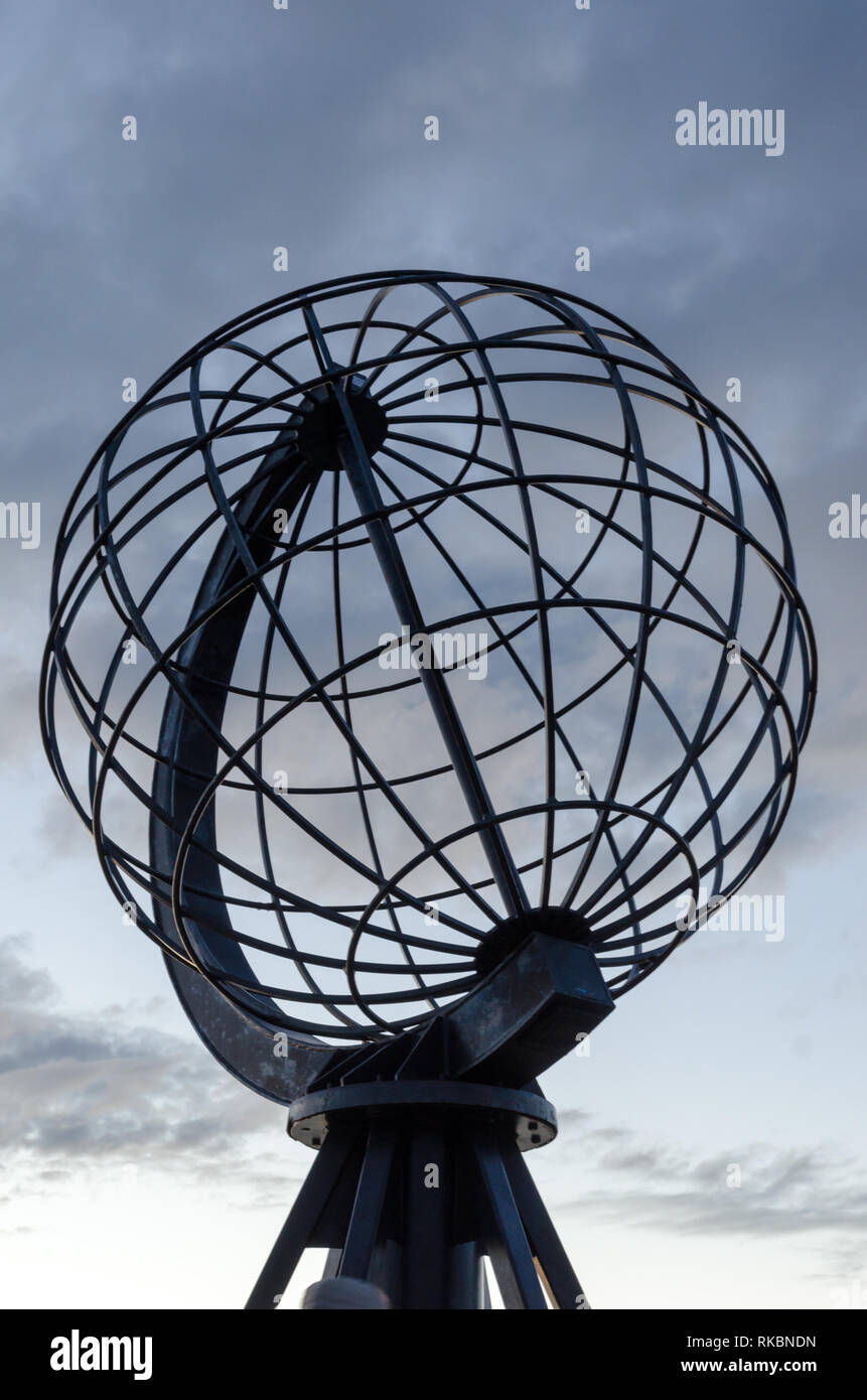 Globe monument at the North Cape Stock Photo - Alamy