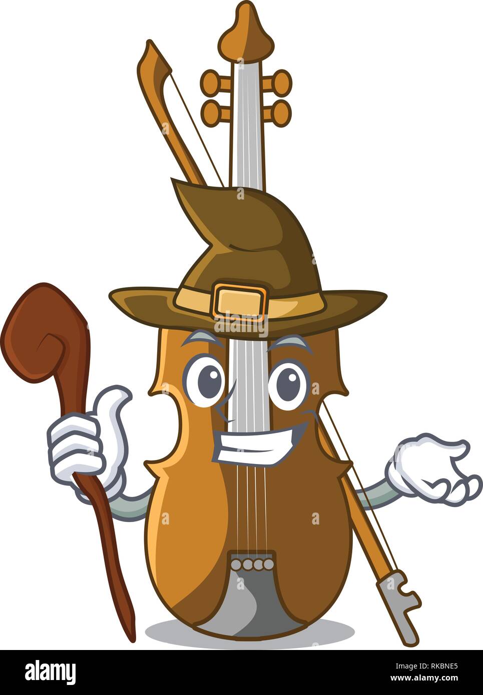 Witch violin in the cartoon music room vector illustratin Stock Vector ...