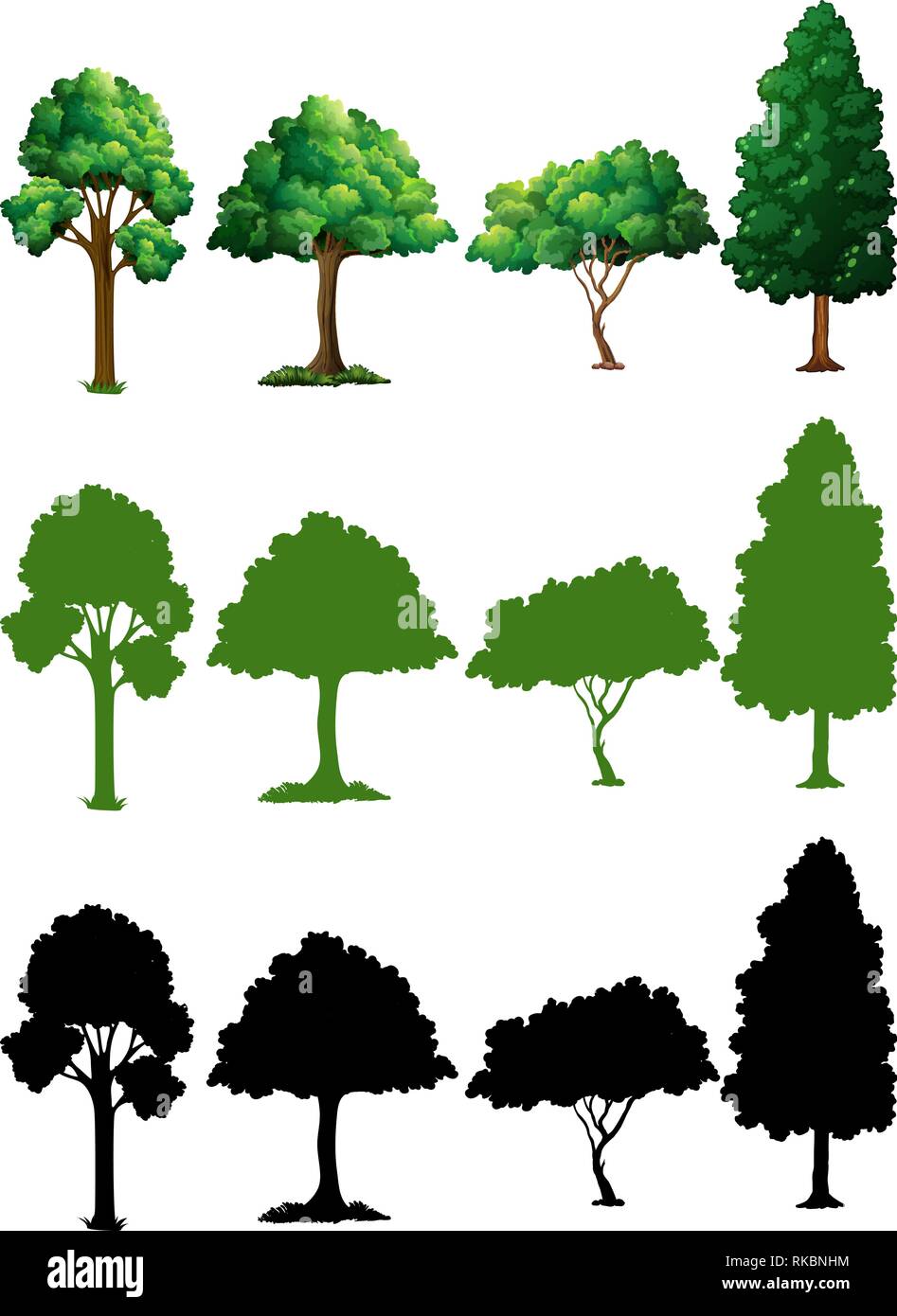 Set of tree design illustration Stock Vector Image & Art - Alamy