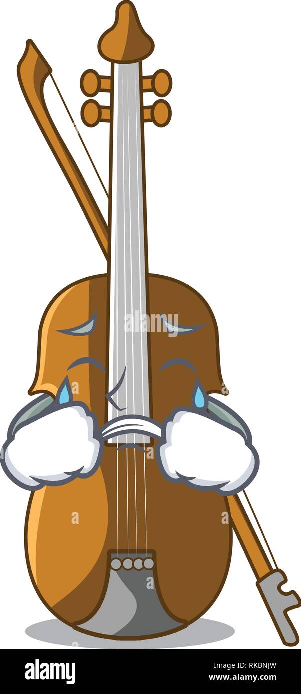 Crying violin in the cartoon music room vector illustratin Stock Vector ...