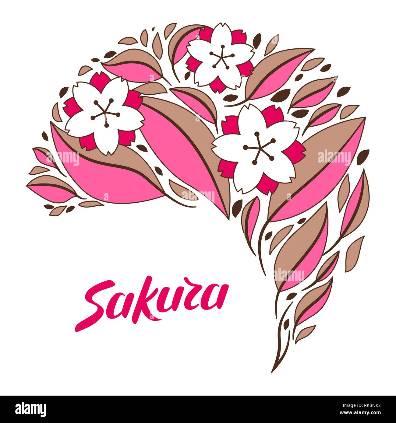 Sakura cherry invitation card Cut Out Stock Images & Pictures - Alamy