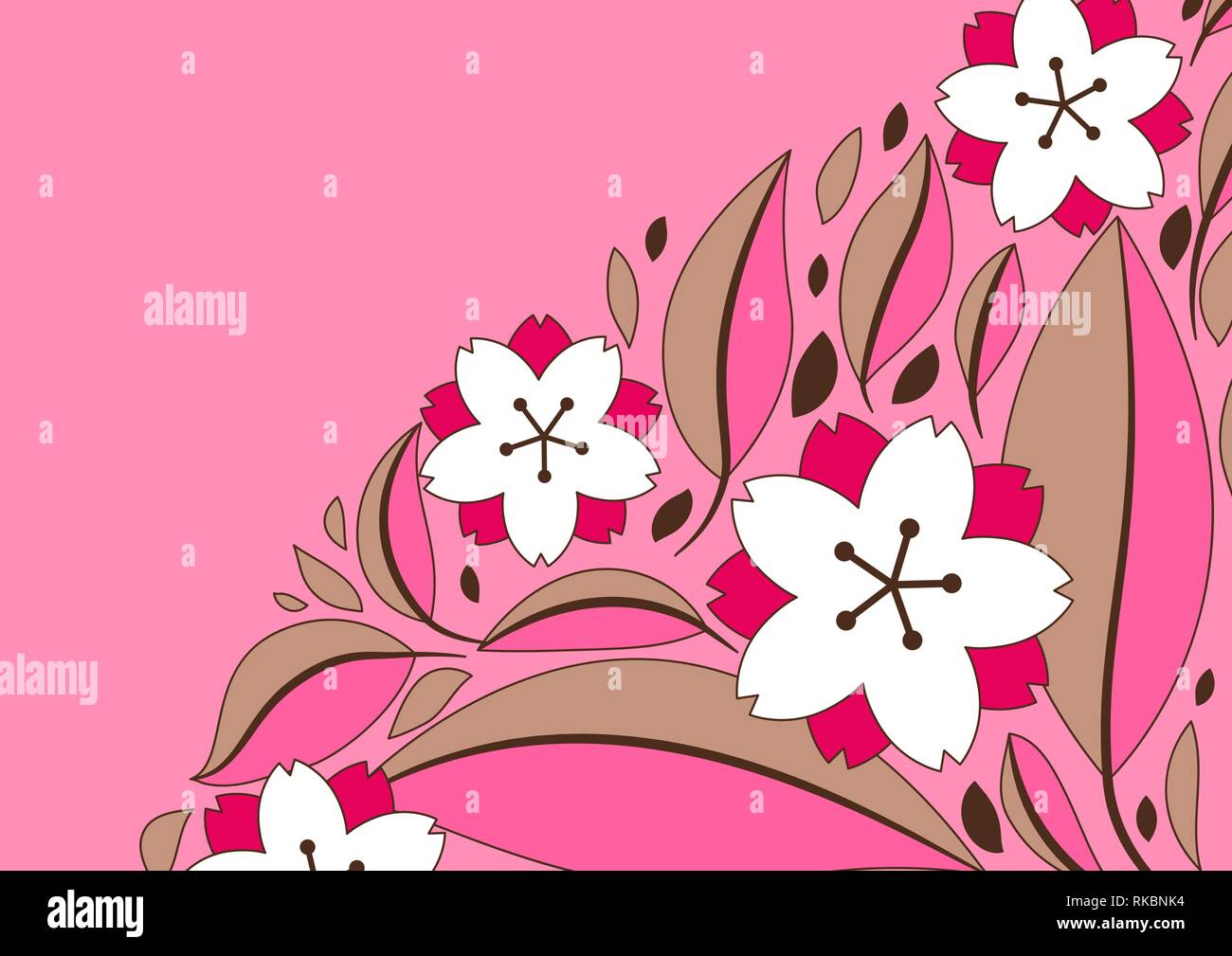 Blossom cherry sakura invitation Stock Vector Images - Alamy