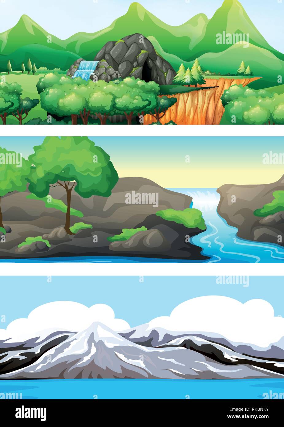 Set of nature landscape illustration Stock Vector Image & Art - Alamy