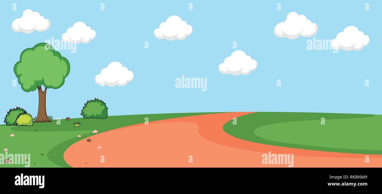 A flat nature landscape illustration Stock Vector Image & Art - Alamy