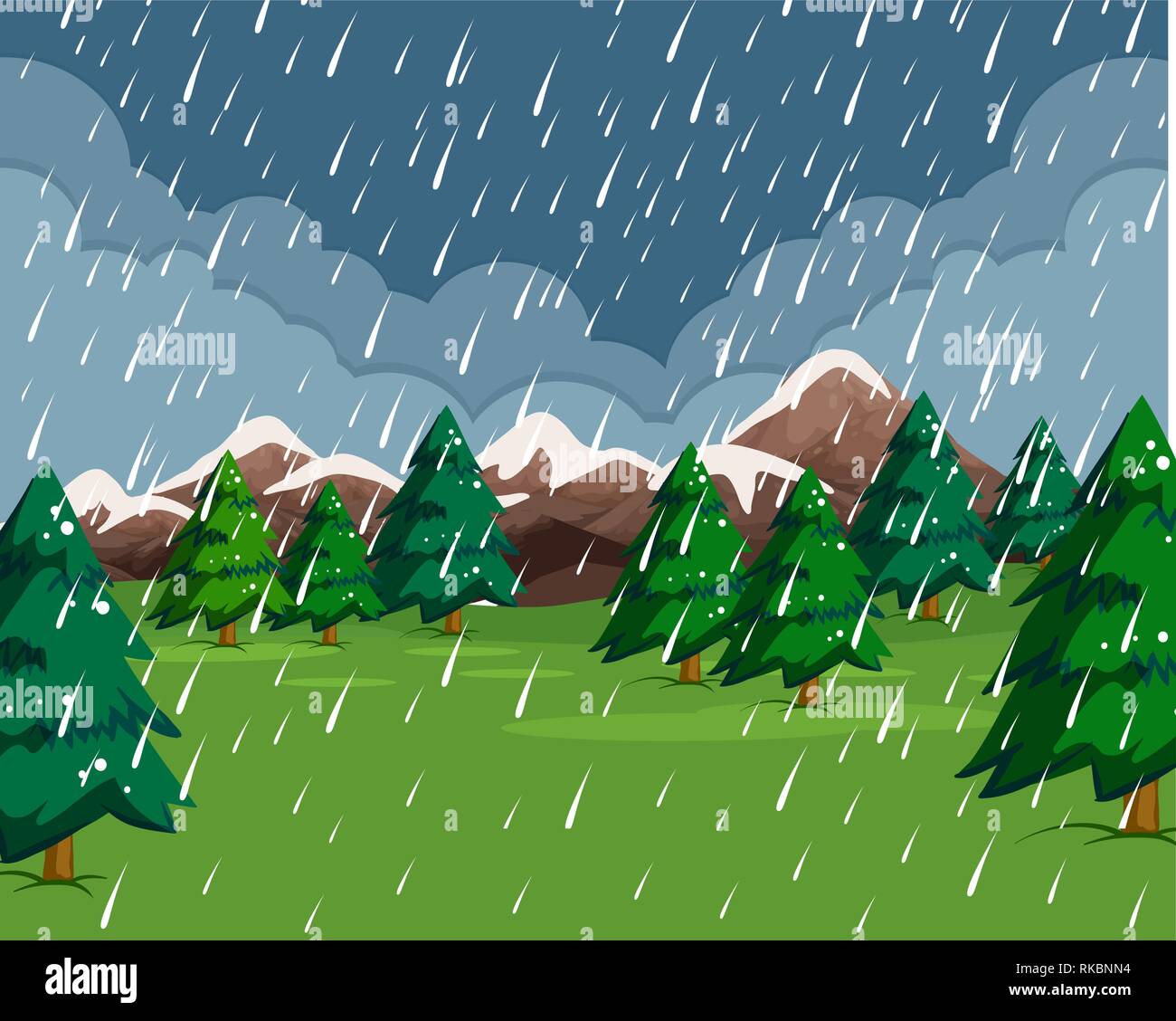 Rain park environment Stock Vector Images - Alamy
